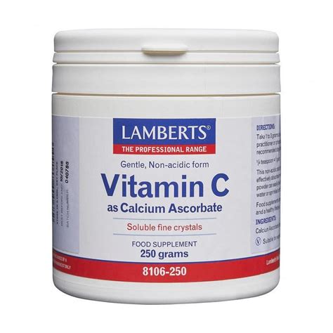 Calcium Ascorbate 250g Lamberts Natural Balance Since 1993