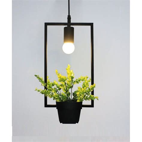 Lámpara Colgante Rectangular Estilo Macetero Generico