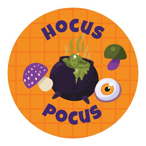 Flat Hocus Pocus Round Sticker 49638788 Vector Art At Vecteezy