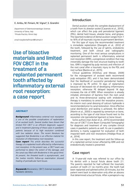 Pdf Use Of Bioactive Materials And Limited Fov Cbct In The Treatment