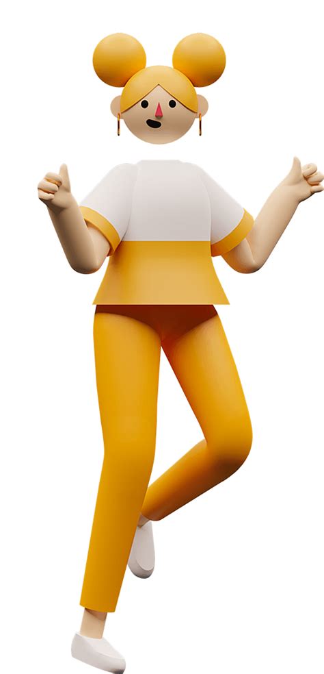 3d卡通女孩插画 png免抠图