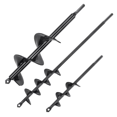 Vevor Auger Drill Bits For Planting Set Of 3 Garden Auger Drill Bit