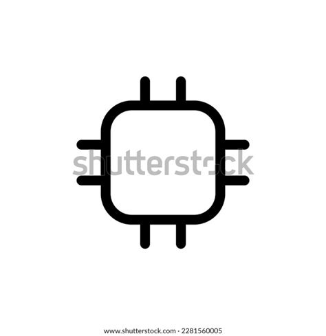 Computer Processor Icon Symbol Black Outline Stock Vector Royalty Free 2281560005 Shutterstock