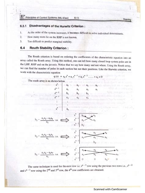 Routh Harwitz Criterion Part 1 Pdf