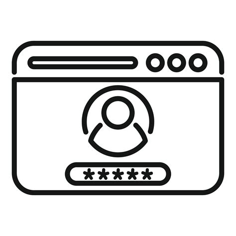Page Log Password Icon Outline Vector Web Account 15157733 Vector Art