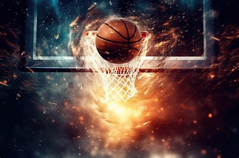Fantasy Basketball Hoop With A Mystical Aura In Absurd Place