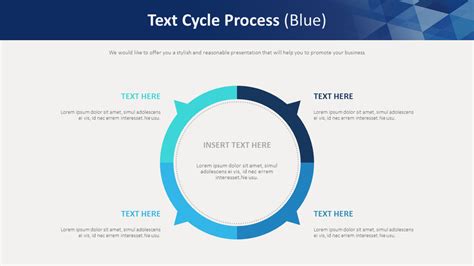 Text Cycle Process Diagram Blue