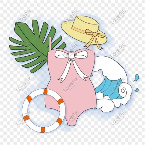 만화 여름 해변 Png 일러스트 무료 다운로드 Lovepik