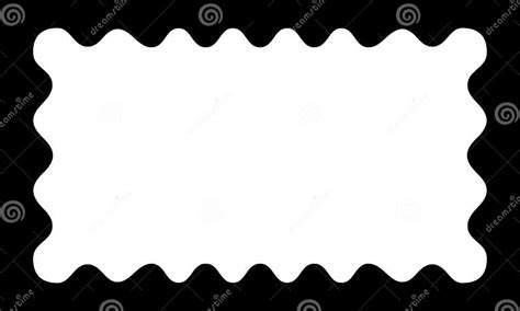 Rectangle Frame With Wavy Inner Borders Rectangular Shape With