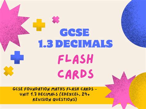 Unit 1 3 Decimals Gcse Foundation Maths Flash Cards Edexcel 24 Revision Questions