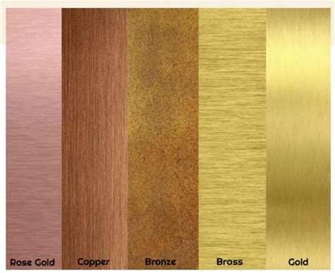 Exploring Metallic Accent Colors Gold Copper Bronze Copper Pallete