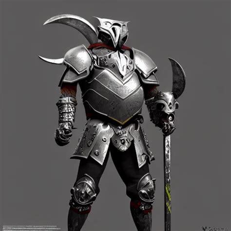 Warrior With Metal Owl Themed Armour Highly Detailed Stable