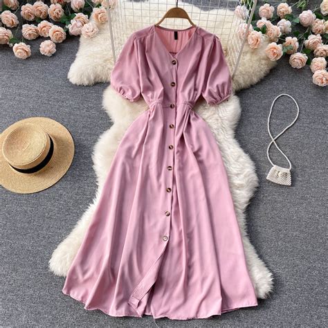 Сукня сорочка з коротким пишним рукавом рожевого кольору Diio Store