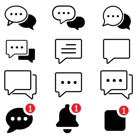 Chat Message Icon Set Chat Speech Bubble Social Media Message Illustration 47582422 Vector