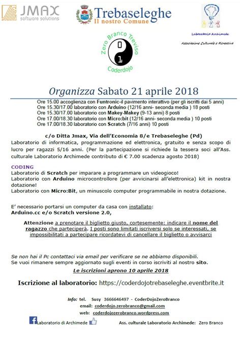 Coderdojozerobranco A Trebaseleghe In Aprile Coderdojo Zero Branco
