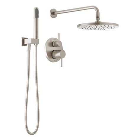 Delta Modern 1 Spray Raincan Wall Mount Fixed And Handheld Shower Head