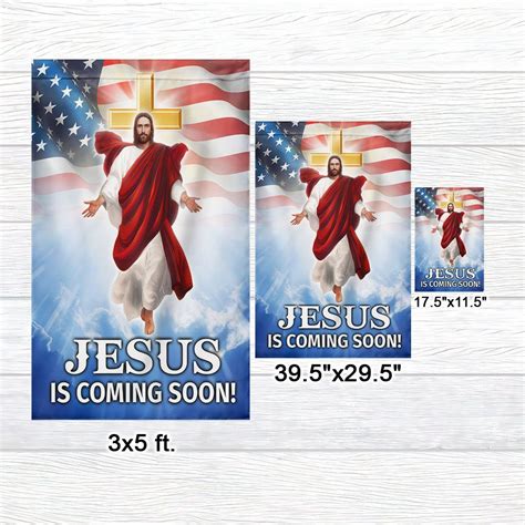 Jesus Is Coming Soon Jesus Christ American Flag Tpt667f Flagwix