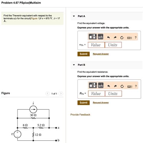 Solved Problem 4 67 Pspice Multisim Find The Thevenin Equivalent With Respect To The Terminals