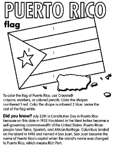 Puerto Rico Flag And Map