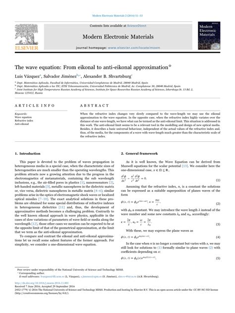 Pdf The Wave Equation From Eikonal To Anti Eikonal Approximation