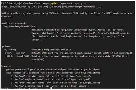 vhdlwhiz vhdl registers uart test interface generator user manual