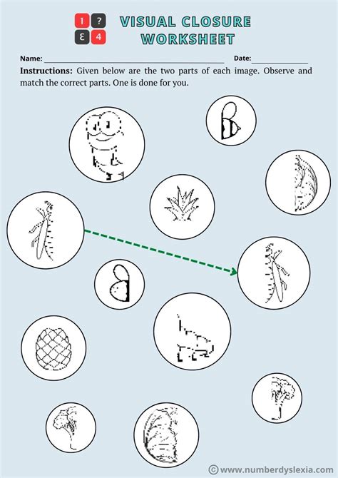 Printable Visual Closure Worksheets [pdf Included] Number Dyslexia