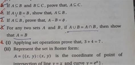 If A Subseteq B And B Subseteq C Prove That A Subseteq C If A Cup