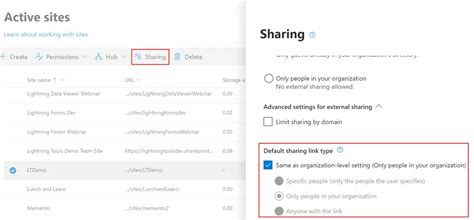 Set Sharepoint Online Default Sharing Link To People With Existing Access Lightning Tools