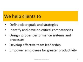 Performance Consulting Training Services PPTX