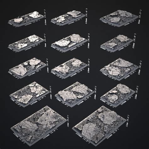 3d Printable Cracked Earth Rectangular Base Bundle By Tabletopminis
