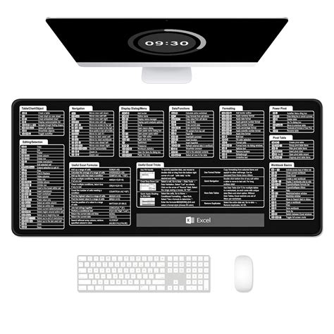 Excel Shortcut Keys Mouse Pad Large Extended Xl Xxl Cheat Sheet Gaming Mouse Pad Office