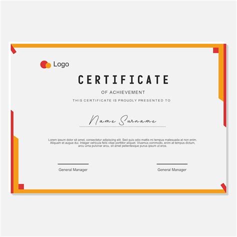 Premium Vector Award Certificate Vector Design Template