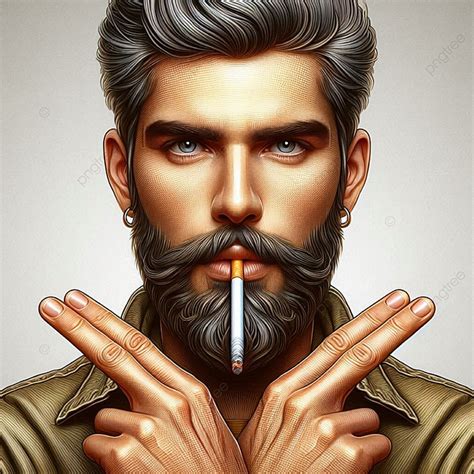 수염 난 남자 서 수염 난 남자 서 담배와 담배 서클 근처 남성 배경 일러스트 및 사진 무료 다운로드 Pngtree