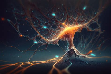 Neural Network Light Energy Design Stock Illustration Illustration Of Space Darkness