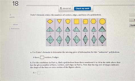 Solved Eulers Formula Relates The Numbers Of Vertices