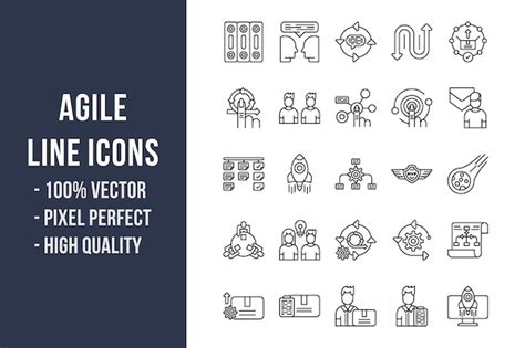 premium vector agile line icons