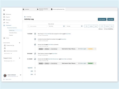 Crm Solution Activity Log By Jessica O On Dribbble