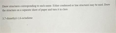 Solved Draw Structures Corresponding To Each Name Either