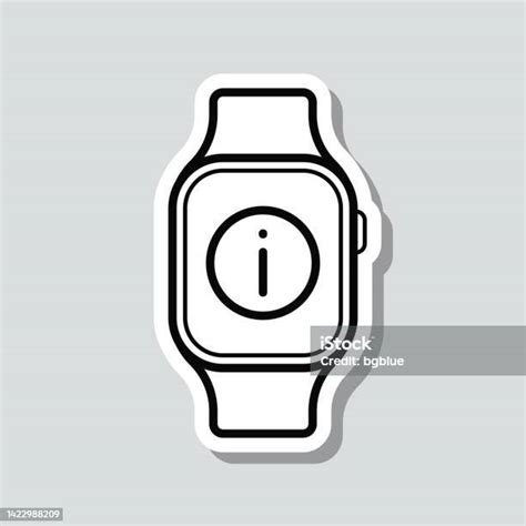정보 기호가있는 스마트 워치 회색 배경에 아이콘 스티커 3차원 형태에 대한 스톡 벡터 아트 및 기타 이미지 3차원 형태 개념 계시기 Istock