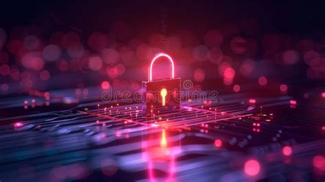 Digital Padlock Symbolizing Cybersecurity And Data Protection Stock Illustration Illustration