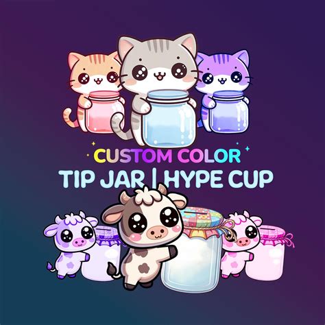 Custom Color Hype Cup Tip Jar Kawaii Stream Decoration For Twitch Youtube Obs Streamlabs