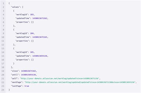 how do i get the expand properties when using jira get ids of updated worklogs rest api
