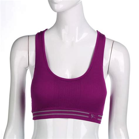 Oh Women Seamless Racerback Sports Bra Top Yoga Fitness Padded Stretch Workout Purple Lazada Ph