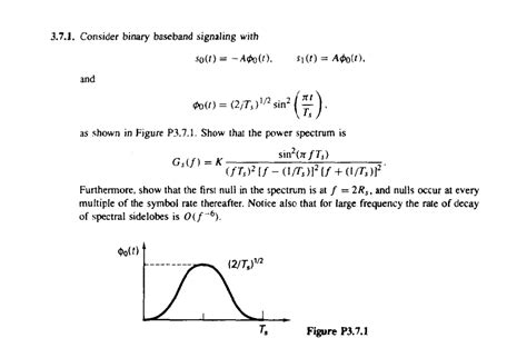 Solved 371 Consider Binary Baseband Signaling With