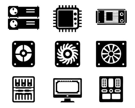 Set Of Computer Parts Icon Computer Technology Electronic Hardware