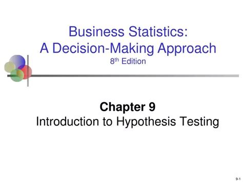 PPT Chapter Introduction To Hypothesis Testing PowerPoint Presentation ID