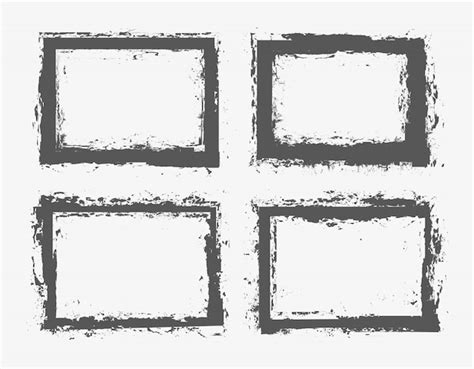 Premium Vector Grunge Border Frames Set