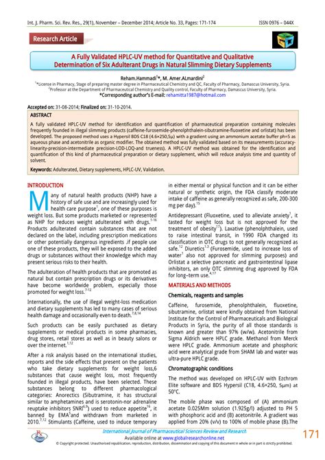 Pdf A Fully Validated Hplc Uv Method For Quantitative And Qualitative