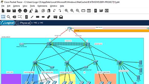 تنفيذ مشاريع الشبكات باستخدام برنامج Cisco Packet Tracer خمسات