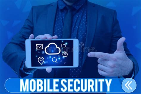 Sign Displaying Mobile Security Business Showcase Protection Of Mobile Phone From Threats And